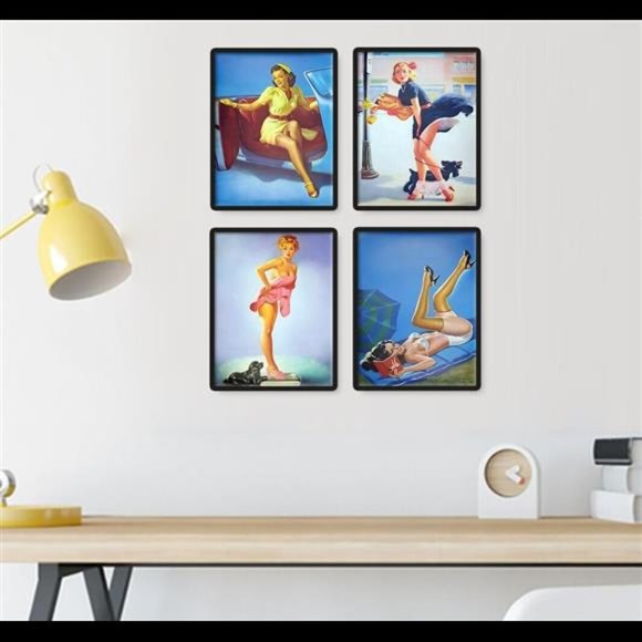 Art | Sexy Pin Up Girl Vintage Style World War Ii Poster Art Decor Set Of 6 Prints | Poshmark